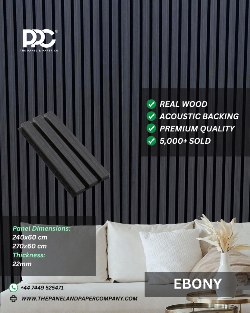 Ebony Acoustic Wall Panel - THE PANEL & PAPER CO