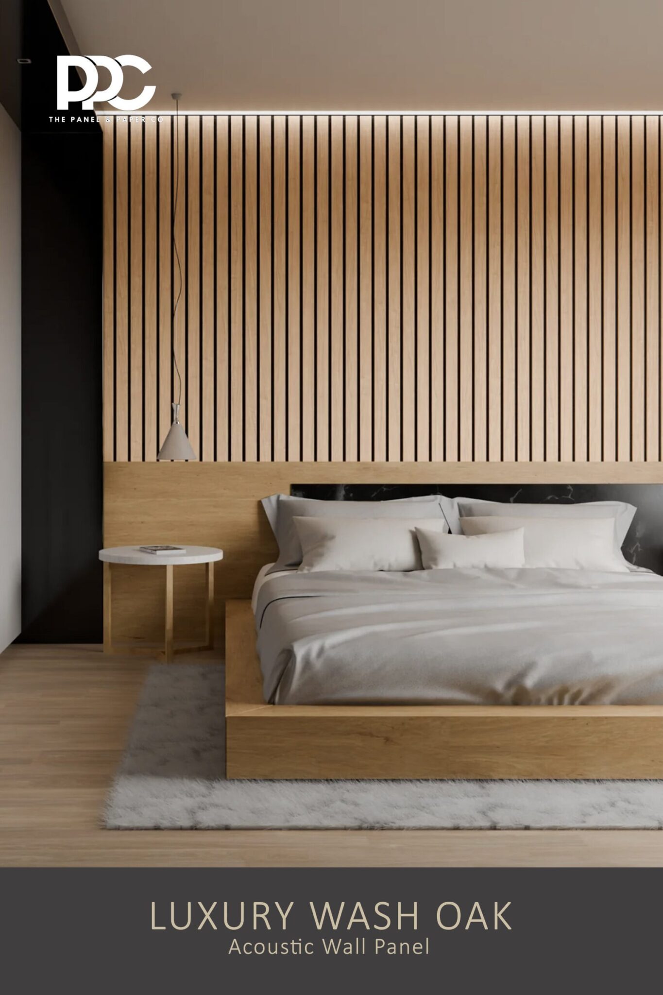 Wash Oak Luxury Acoustic Wall Panel - THE PANEL & PAPER CO